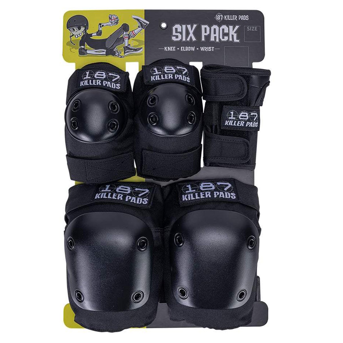 187 Killer Junior Six Pack Pad Set in Black | Boardertown AU