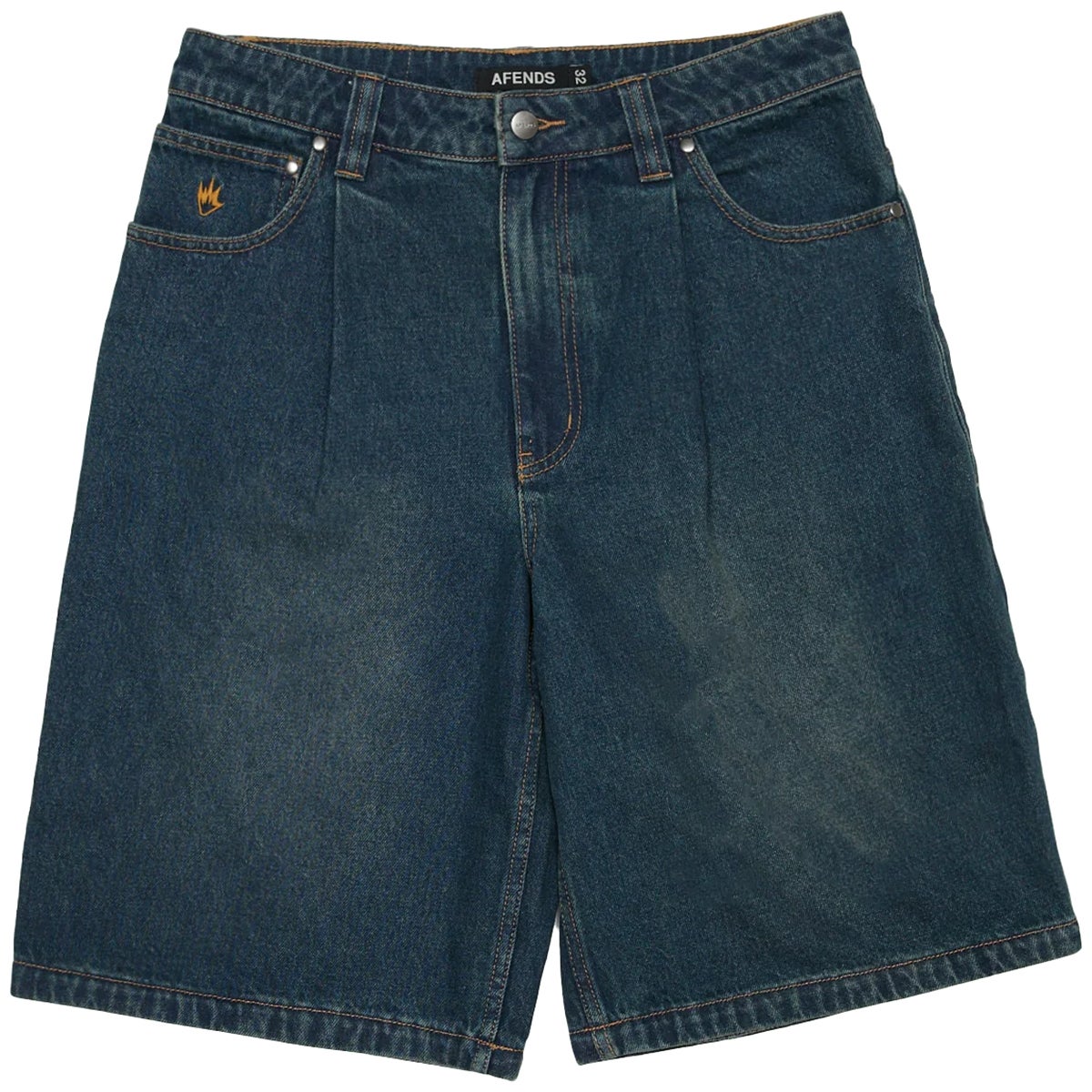 Afends Fast Forward Denim Ultra Baggy Pleated Short in Vintage Wash ...