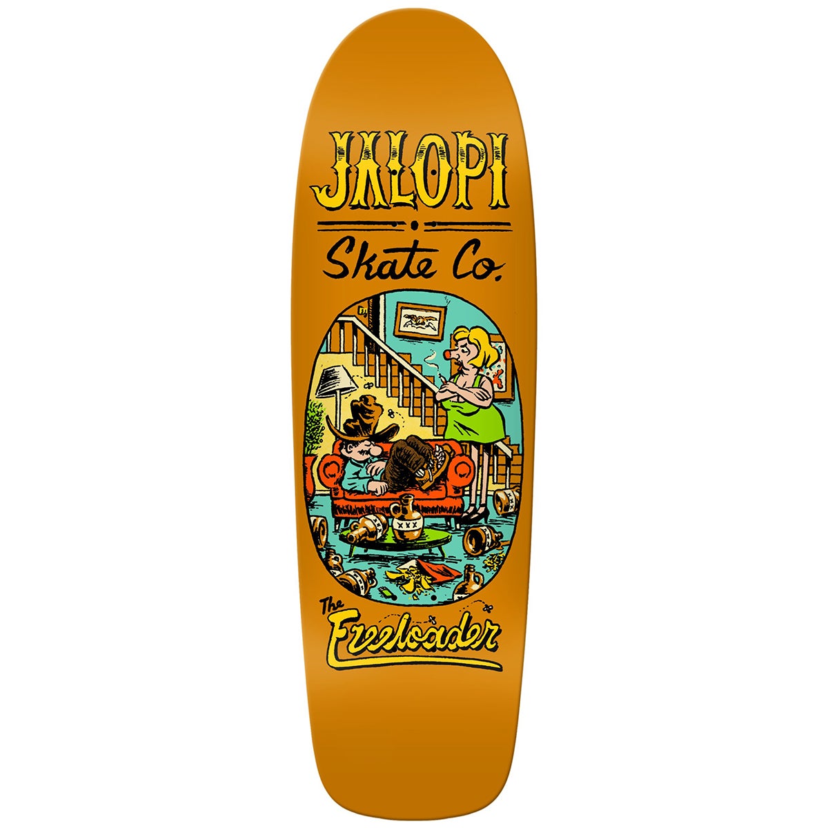 Anti-Hero Jalopi Freeloader Shaped Skateboard Deck in Orange | Boardertown