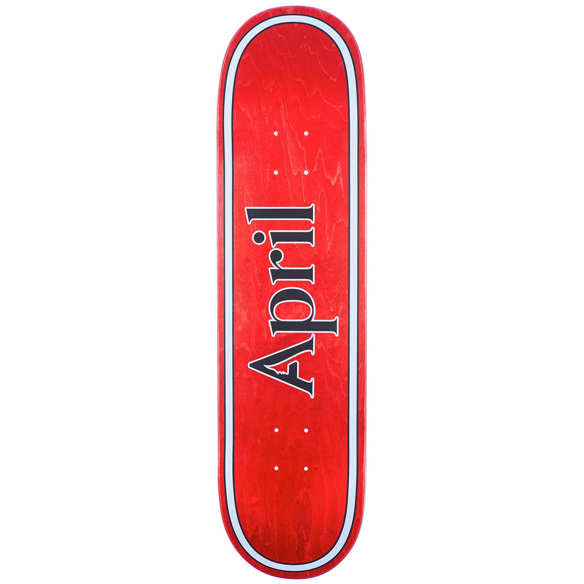 April Logo Skateboard Deck in Red | Boardertown