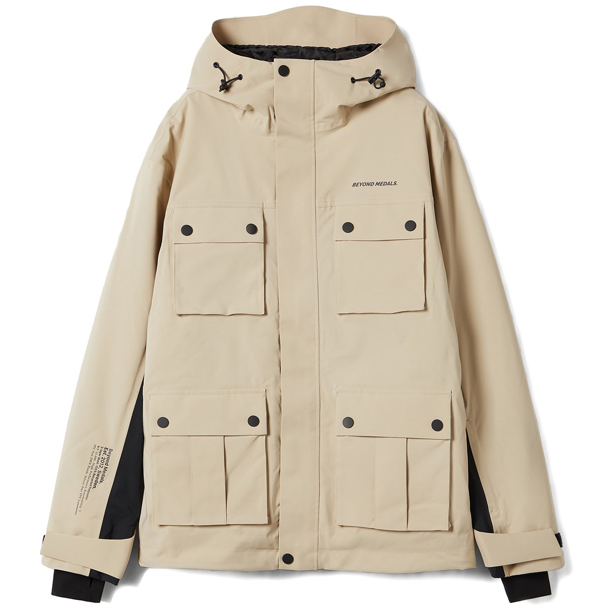 Beyond Medals Cargo 2L Jacket in Beige | Boardertown