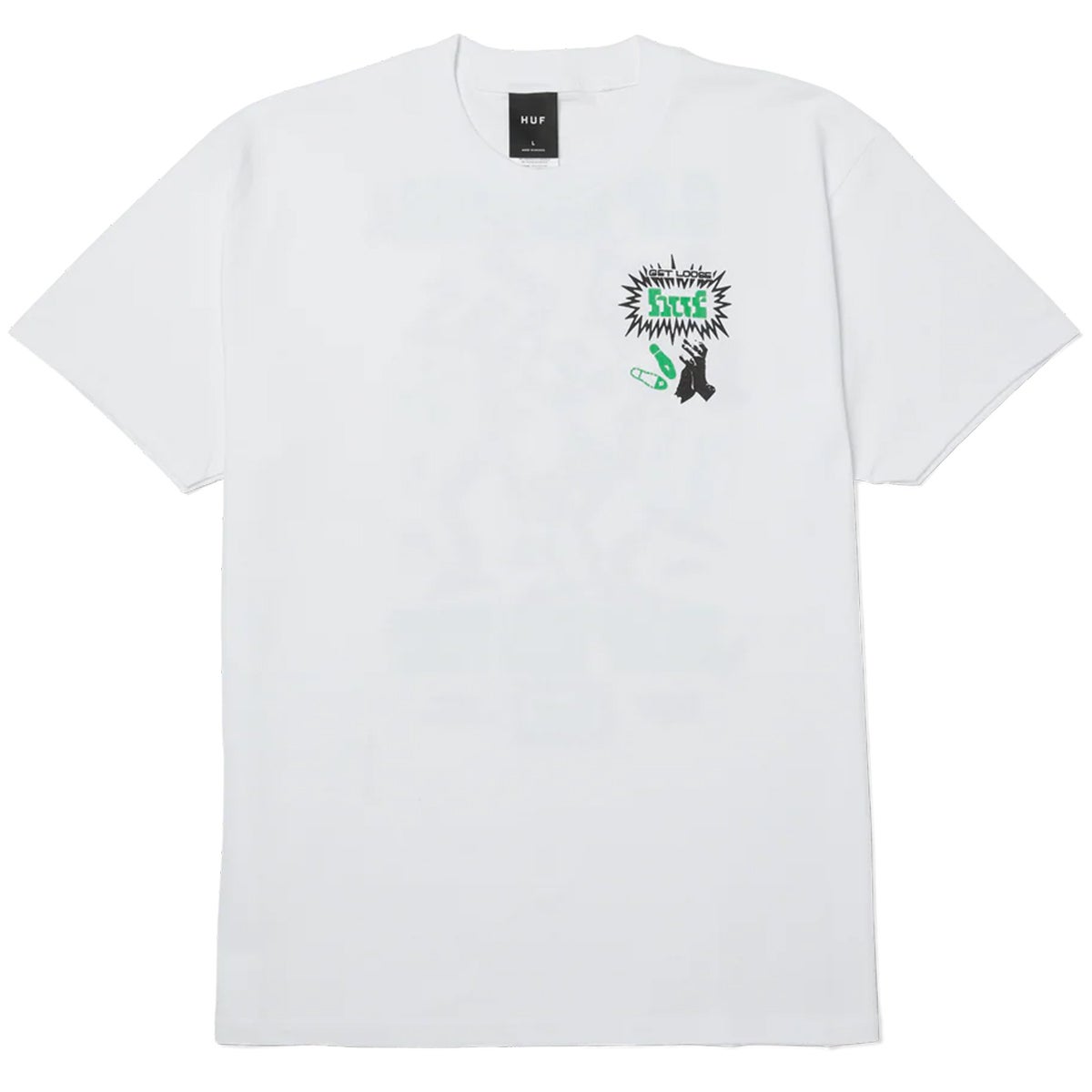 Huf Everybody Get Loose Tee in White | Boardertown