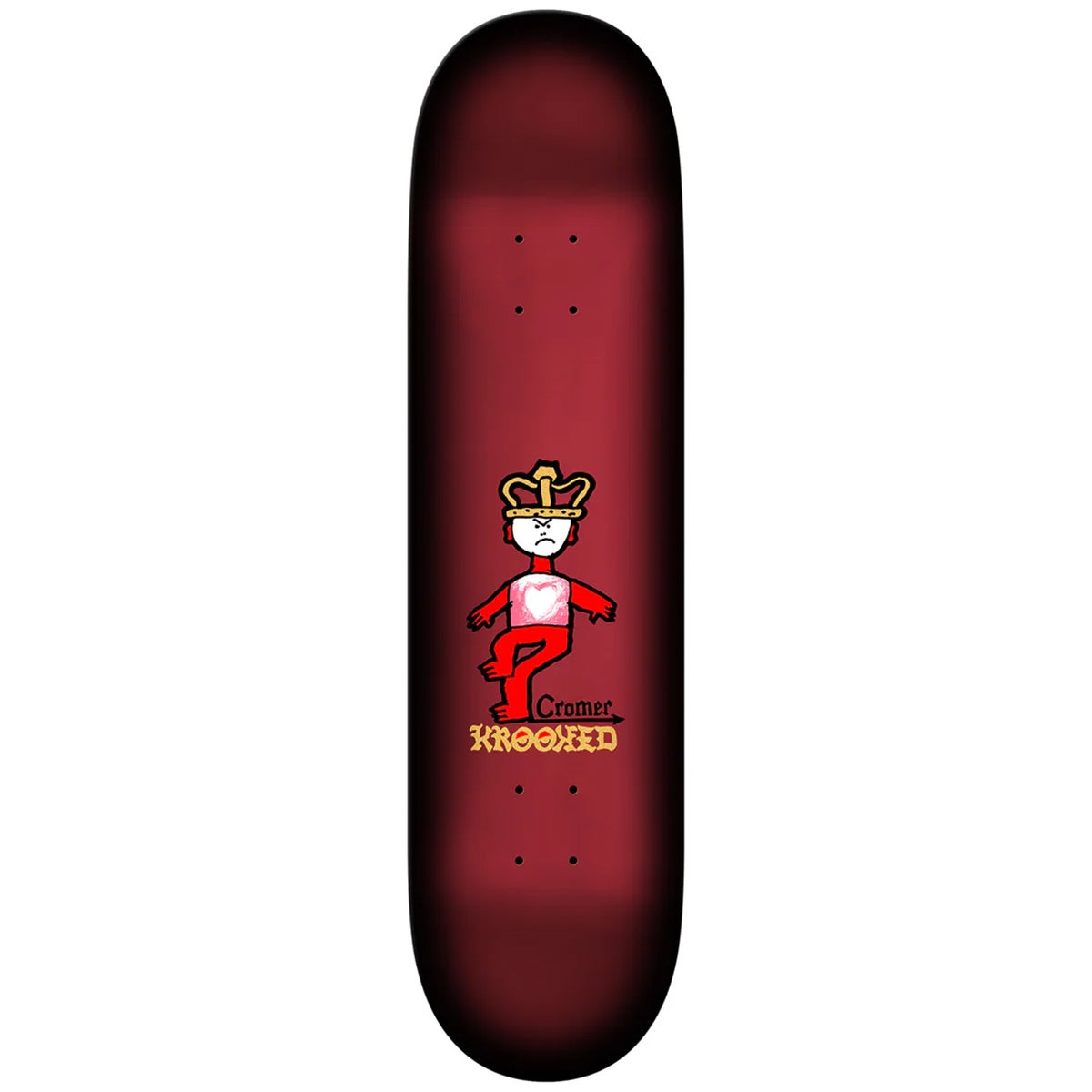 Krooked Cromer Mad King Skateboard Deck in Maroon | Boardertown