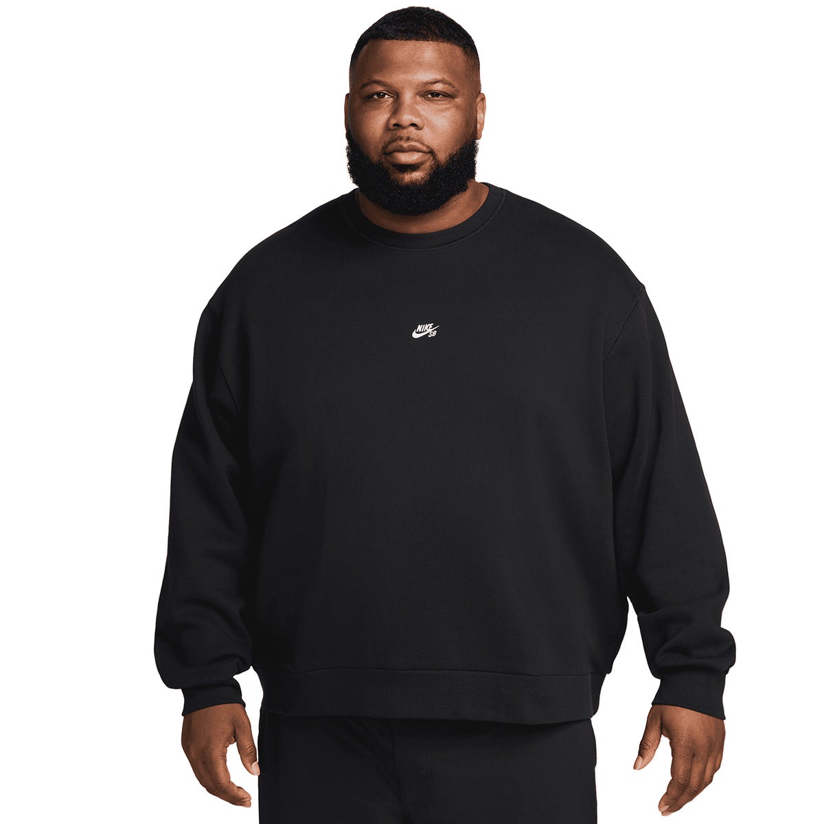 Nike SB Essentials Logo Crew in Black/White | Boardertown