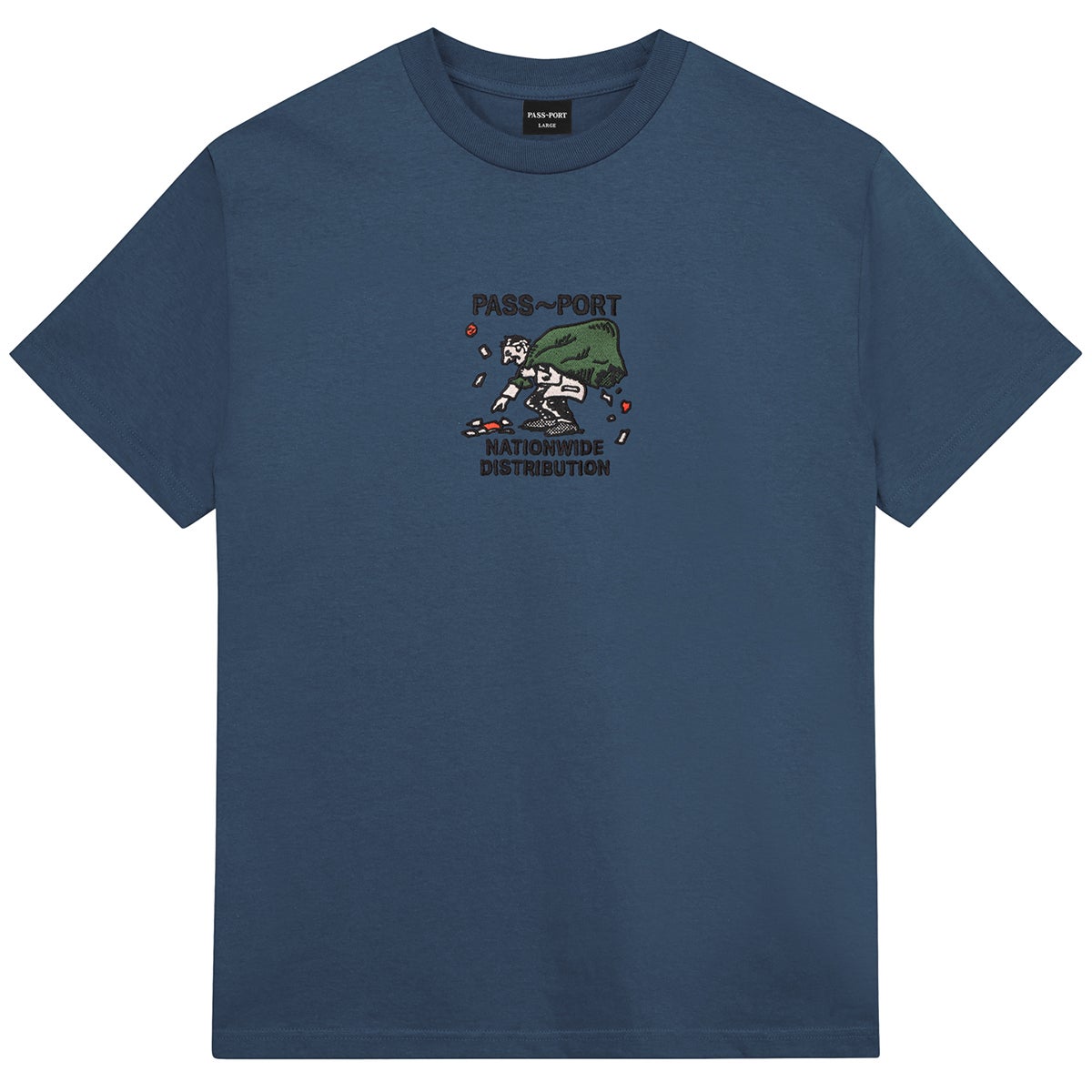 Passport Distribution Tee in Harbour Blue | Boardertown JP