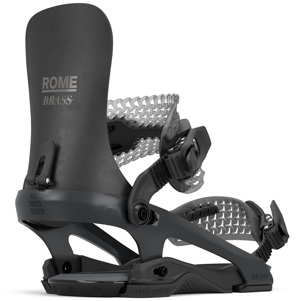 Rome Brass FullWrap Snowboard Bindings in Black | Boardertown
