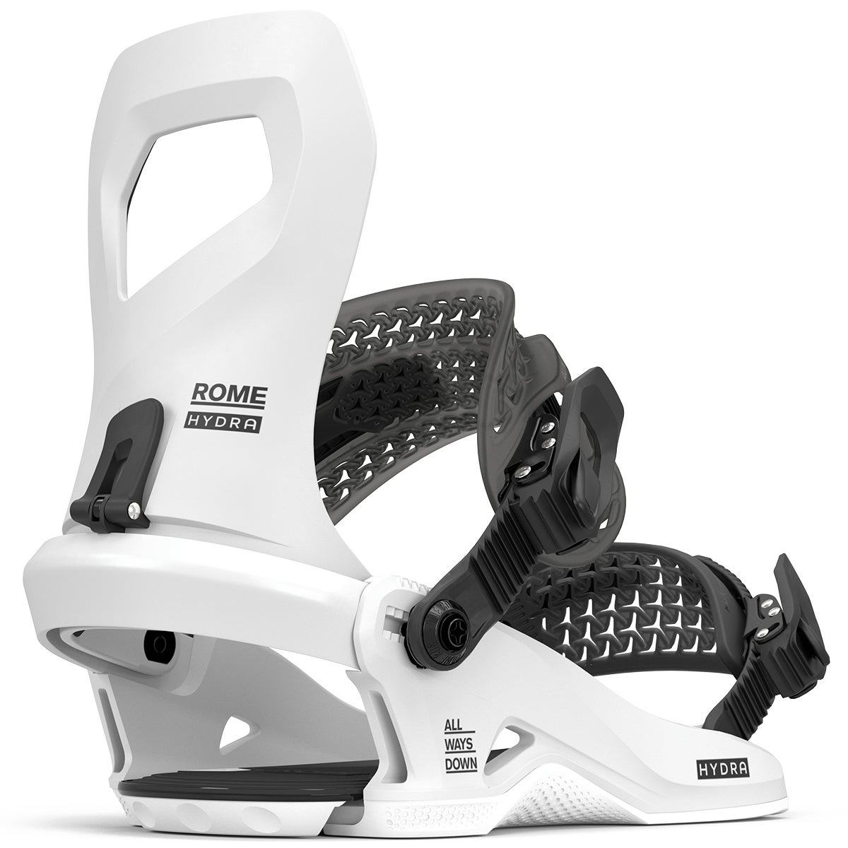 Rome Hydra HeelWrap Snowboard Bindings in White | Boardertown