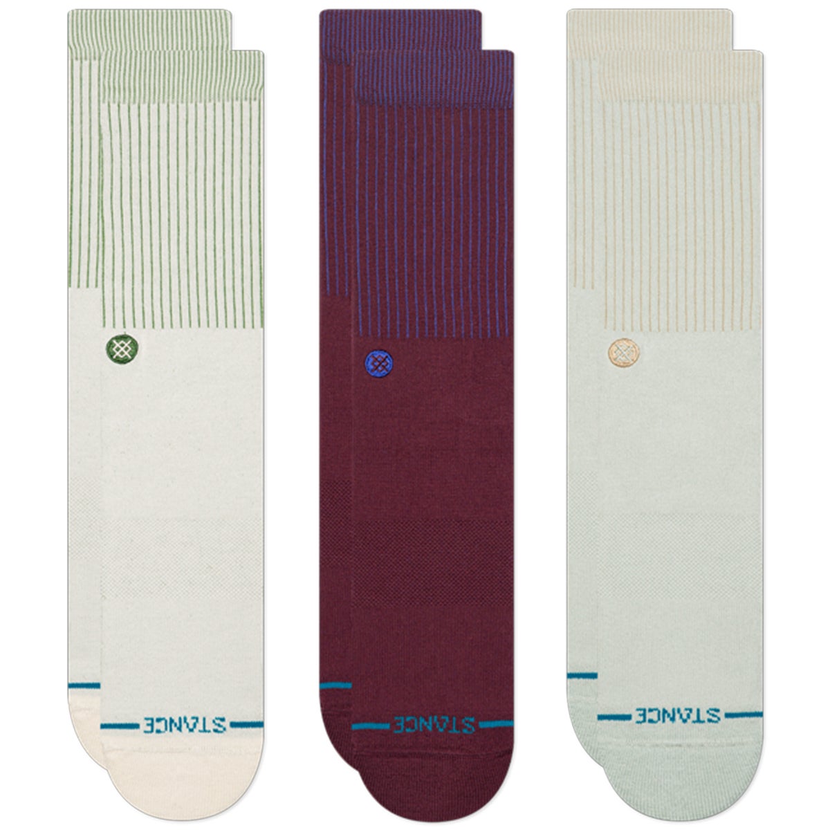 Stance Icon Pop Crew Sock 3 Pack in Canvas | Boardertown JP