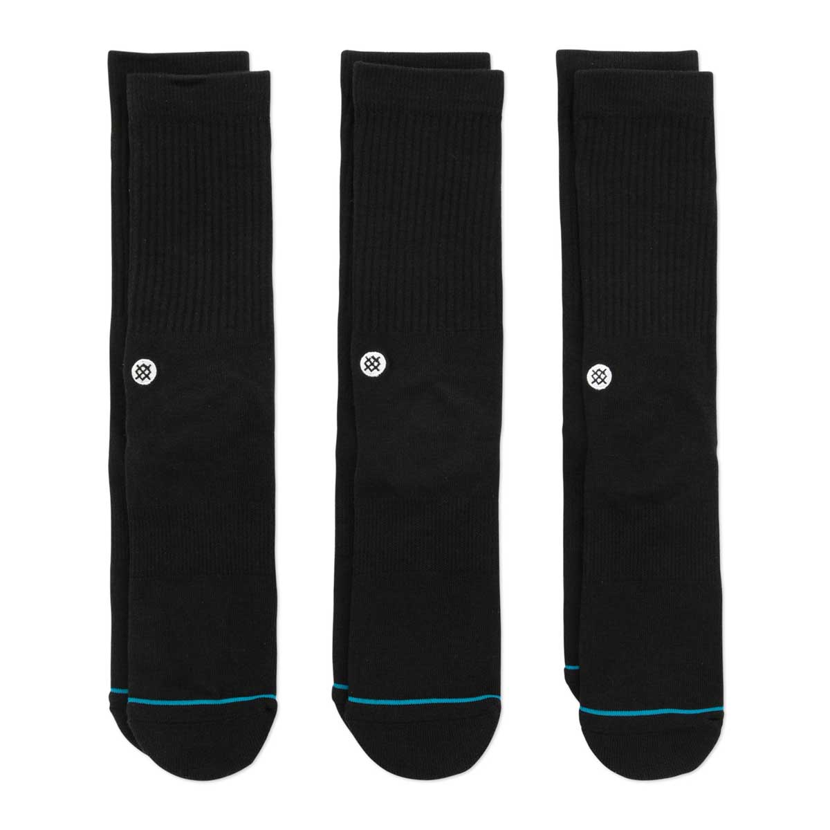 Stance Icon Sock 3 Pack in Black | Boardertown